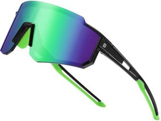 Duco Lunettes de soleil de sport polarisées pour homme et femme Protection UV400 Baseball Cyclisme Course à pied Pêche Lunettes de soleil DC0068, Cadre noi