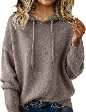 Generic Pull chaud en cachemire pour femme - Manches longues - Confortable et léger - En laine mérinos - Automne et hiver, marron, 3XL