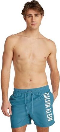 Calvin Klein Slip de Bain Homme Medium Drawstring avec Cordon de Serrage, Bleu (Storm Blue), L