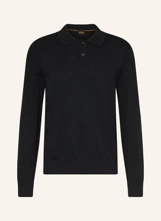 HUGO BOSS Strick-Poloshirt Asac schwarz