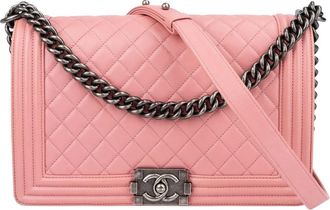 Chanel Crossbody Bags - Chanel Quilted Lambskin Antique Boy Single Flap Cr - Gr. unisize - in Gold - f&uuml;r Damen