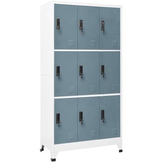 vidaXL Schlie&szlig;fachschrank Hellgrau und Dunkelgrau 90x45x180 cm Stahl Vidaxl