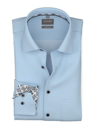Olymp Herren Oberhemd Langarm 100184,Einfarbig,Comfort Fit 32,New Kent,bleu 11,41