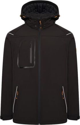 JCB Veste softshell noire à capuche pour hommes - Durable, confortable, polyvalente - Parfaite pour les environnements de travail en extérieur Collection 
