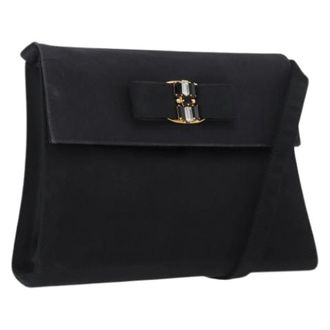 Ferragamo Pre-owned Satin Schultertasche - - Pre-owned - Damen - Schwarzk - ONE SIZE
