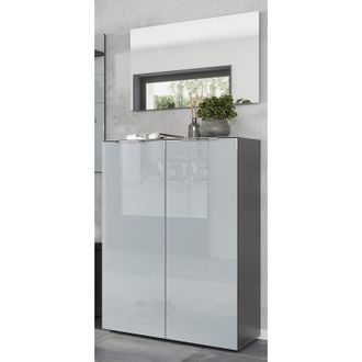 Germania home24 Garderobenset 2-teilig 88 x 200 x 40cm Grau/Silbergrau/Graphit