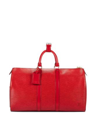 Louis Vuitton sac cabas Keepall en cuir &Eacute;pi - Rouge