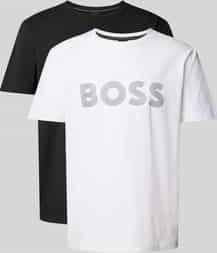 HUGO BOSS Regular Fit T-Shirt aus Baumwoll-Mix im 2er-Pack