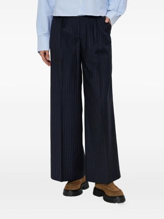 Officine Générale pantalon à fines rayures - Bleu