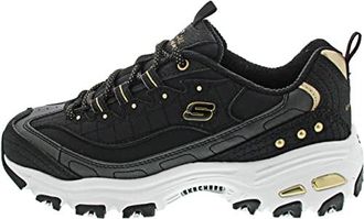 Skechers DLites Baskets de Nuit pour Femme Duraleather/Bordure dor&eacute;e, 36 EU