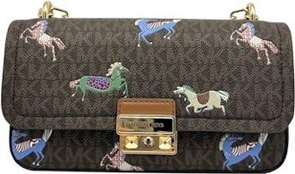 Michael Kors Sac Tribeca Sml Chain avec logos et dessins couleur marron