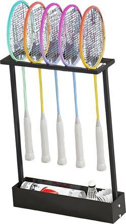 Generic Standst&auml;nder for Sportger&auml;te, Robustes Schl&auml;ger-/Ballregal mit Aufbewahrungskorb am Boden, for die Aufbewahrung im Heim-Fitnessstudio(Black)