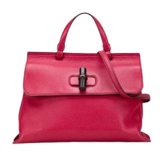 Gucci Pre-owned Medium Leather Bamboo Daily Satchel - - Pre-owned - Damen - Rosa - ONE SIZE