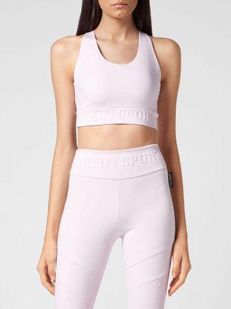 Plein Sport Sportliches Cropped-Top aus Jersey von mit d&uuml;nnen Tr&auml;gern