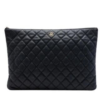 Chanel Pre-owned Pochette en cuir caviar matelass&eacute; - Femme - Pre-owned - Noir - Taille: ONE Size