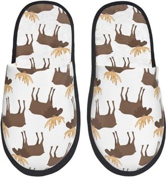 Generic Femme Homme Chaussons De Spa Dessin Animé Mignon De Wapiti Avec Des Cornes DÉlan Pantoufles Chaussons Fluffy Confort House Chaussures Adulte Chaussons