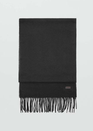 Mango &Eacute;charpe unie &agrave; franges noir - Homme - Taille unique - MANGO MAN