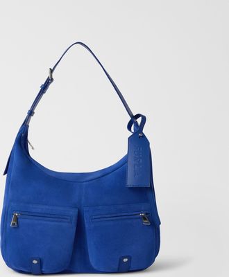 Furla Lynette Schultertasche L Toni Cobalto Blau Wildleder Damen