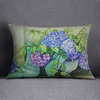 Bonamaison Le Jardin du Lin Kissenhüllen, Cotton, Mehrfarbig, 45x45