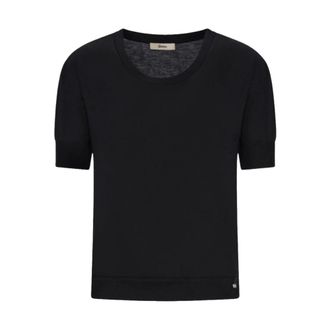 Herno Lyocell- und Baumwoll-Strickoberteil - - Tops - Damen - Schwarzk - L