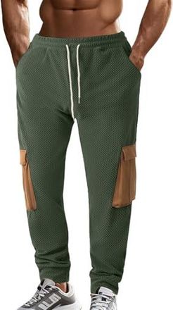 Generic Pantalon de surv&ecirc;tement l&eacute;ger en tissu extensible pour homme - S&eacute;chage rapide - Entretien facile, Vert, 3XL