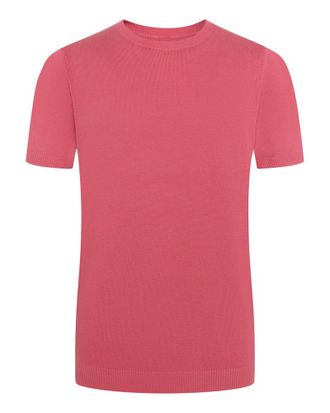Tom Rusborg Leichtes Strick-T-Shirt mit frontseitiger Reiskornstruktur in