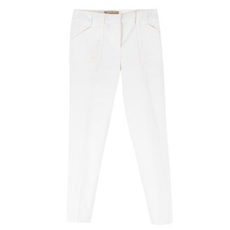 Michael Kors Off-White Tapered Slim-Leg Trousers Size XXS