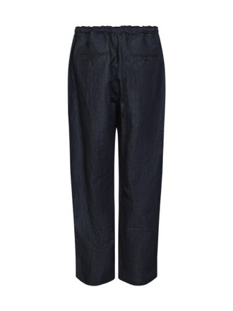 STUDIO NICHOLSON Mens Indigo Cotton And Linen Twill Trousers Blue