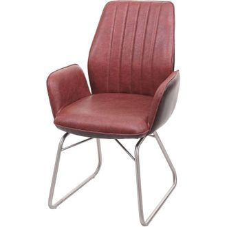 Hhg Esszimmerstuhl HHG 923, K&uuml;chen/Schwingstuhl, Wippfunktion Stoff Kunstleder Edelstahl geb&uuml;rstet braun Wildlederoptik