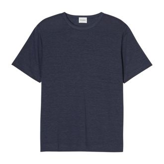 Closed Blauer Rauch Leinen Tee-Shirt Regular Fit - - Tops - Herren - Blau - S