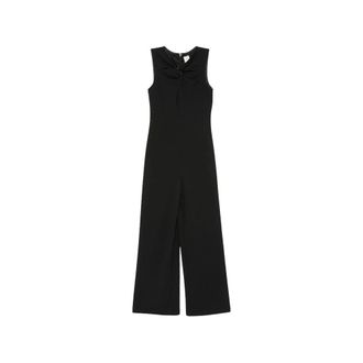 Calvin Klein &Auml;rmelloser Jumpsuit mit verdrehtem Ausschnitt und weitem Bein - - Jumpsuits & Playsuits - Damen - Schwarzk - M