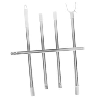 Luxshiny Verstellbare Teleskop W&auml;schestange Aus Edelstahl Abnehmbare Kleiderstange Mit Warengreifer F&uuml;r Balkon Und Haushalt 201cm L&auml;nge