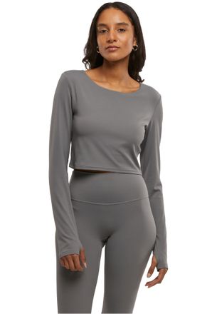 Urban Classics Ladies Sports Longsleeve Ladies Sports Longsleeve Senior Grey, M