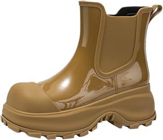 Generic Bottes de pluie pour femme - Sans chaussettes - En caoutchouc - Pour lext&eacute;rieur, marron, 37.5 EU