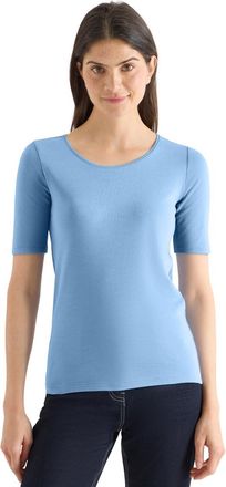 Cecil T-Shirt in Unifarbe Cloud Blue XXL
