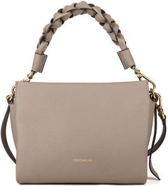Coccinelle Womens Mini Top Handle Bag Warm Taupe-Rosette Cowhide - Top-Handle-Bags Taupe/rosette