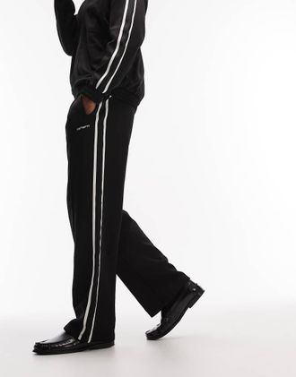 Carhartt Work in Progress Bolar - Jogginghose in Schwarz mit seitlichem Streifen, Kombiteil