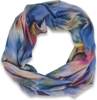 styleBREAKER Schlauchschal Damen mit Aquarell Wellenmuster Watercolor Zigzag | Loop Tuch weich aus Viskose | leichter Rundschal Halstuch softes Material 90x40 cm, 