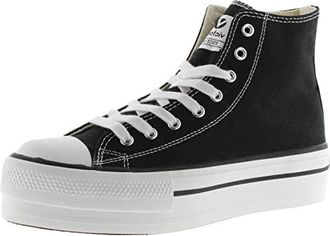 Victoria Bottine Tribu Toile & Double Plateforme 1061101 pour Femme Negro 38