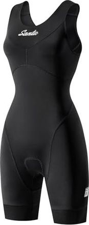 Santic Combinaison de triathlon rembourrée pour femme - Combinaison de triathlon - Une pièce - Sans manches - Combinaison de cyclisme - Séchage rapide - Pert