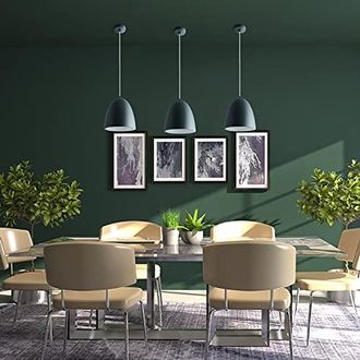 Paco Home Suspension Lampe Cuisine Salle À Manger Table Intérieur Doré Ou Blanc Câble Textile 1,5 m Raccourcissable E27, Ampoule: Sans ampoules, Couleur: Vert-M