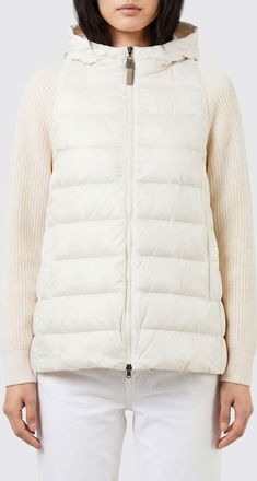 Brunello Cucinelli Doudoune courte en nylon matelass&eacute; avec capuche et zip