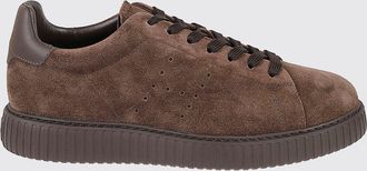 Hogan H677 Low-Top-Sneaker aus Leder und Wildleder mit perforiertem H-Logo