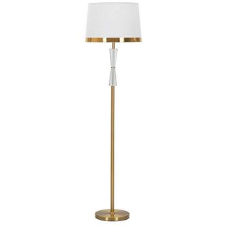 Dmora Stehlampe Craquelure, Bodenlicht, Lampe, Stehleuchte, 40x40 h153 cm, Wei&szlig; und Gold - Dmora