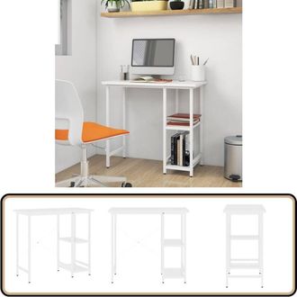 vidaXL Vidaxl - Computertisch Weiß 80x40x72 cm mdf und Metall - PC-Tisch - Schreibtisch - Weißer Schreibtisch - Moderner Schreibtisch - Industriel Style