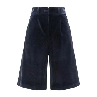 Actualee Samt-Bermuda-Shorts - - Shorts - Damen - Blau - S