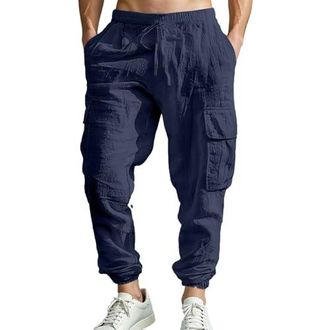Generic Pantalon de jogging pour homme, pantalon d&eacute;contract&eacute; pour homme. Coupe &eacute;l&eacute;gante et confortable avec plusieurs poches et rubans. Pour le printemps, l&eacute;t