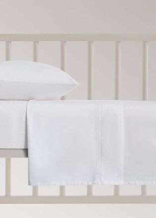 Mango Drap plat percale de coton ajour&eacute; Lit 90 cm blanc - Home - Lit 90 cm - MANGO HOME