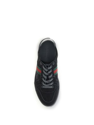 Gucci Mens Sneakers Stretch Gg Fabric Black-Mel.plat-Vrv Upper: Trainers Black/mel.plat/vrv