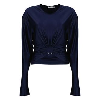 Paco Rabanne Piercing Detail Crop Top - - Blouses & Shirts - Damen - Blau - M